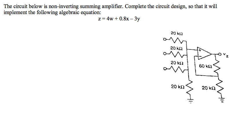 Solved The circuit below is non-inverting summing amplifier. | Chegg.com