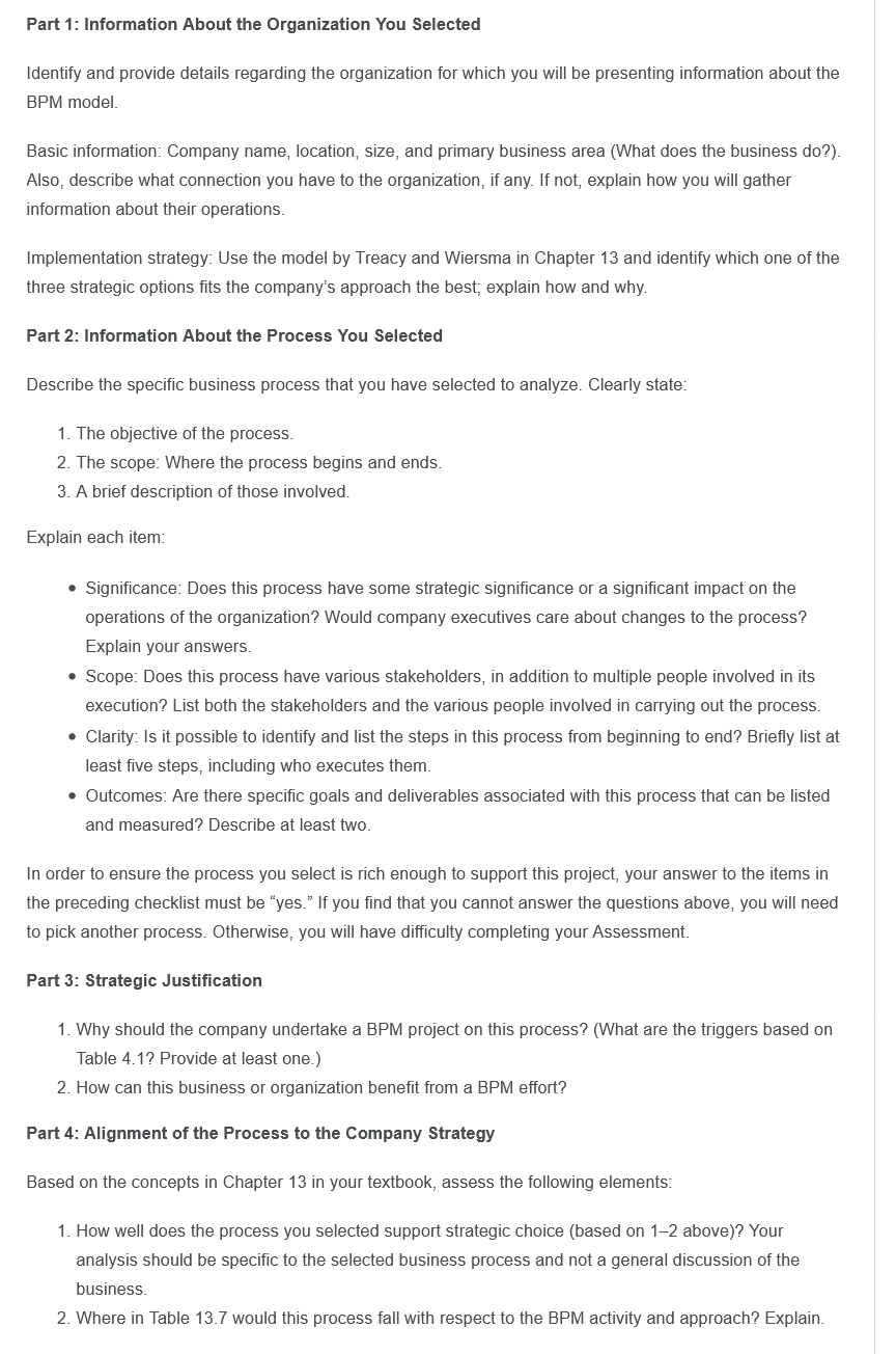 Solved Part 1: Information About the Organization You | Chegg.com