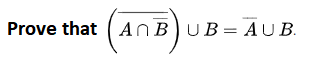 Solved Prove that ANBUB= AUB (ANB) | Chegg.com