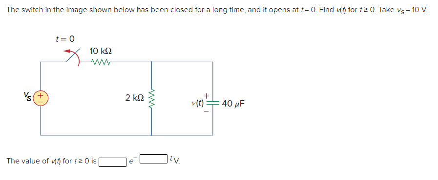 Solved The switch in the image shown below has been closed | Chegg.com