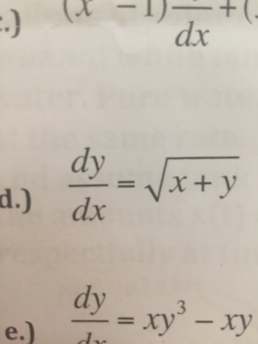Solved dx d.) dx dy | Chegg.com