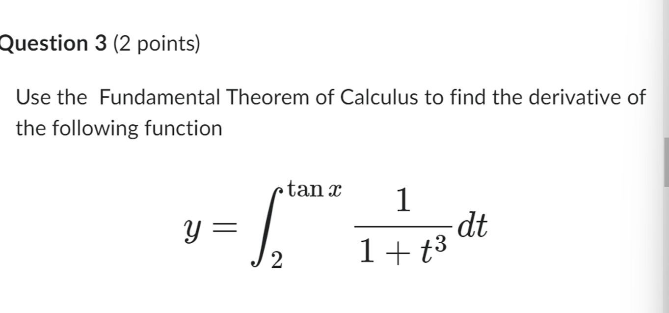 Solved Question 3 (2 ﻿points)Use the Fundamental Theorem of | Chegg.com