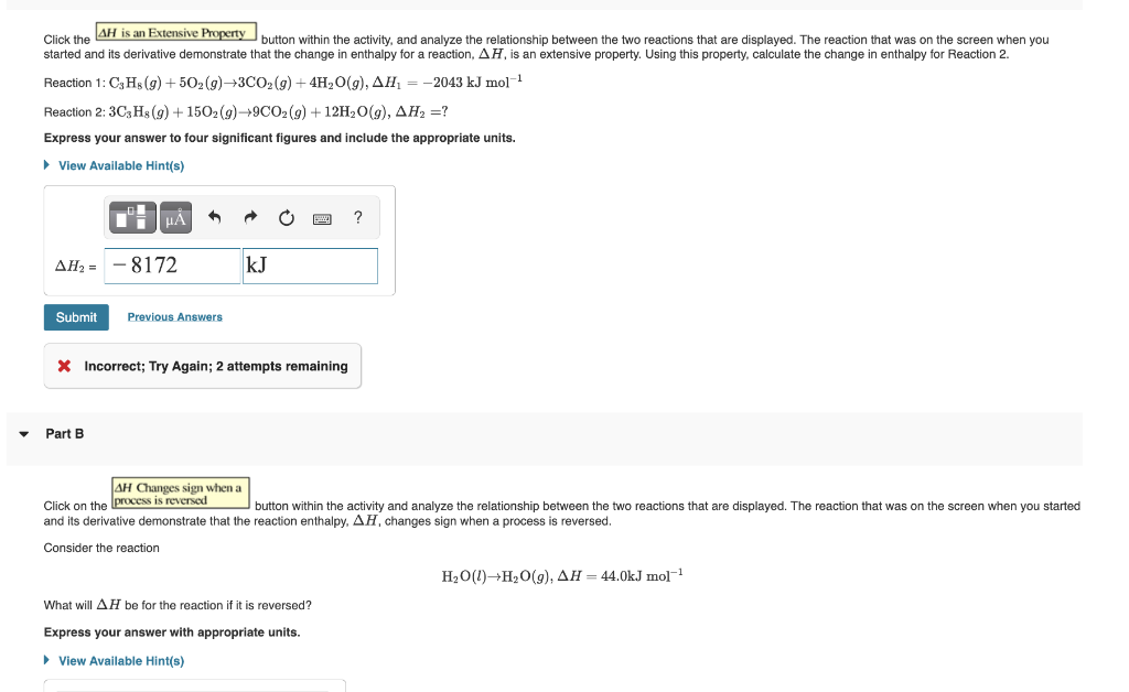 Solved Click the AH is an Extensive Property button within | Chegg.com