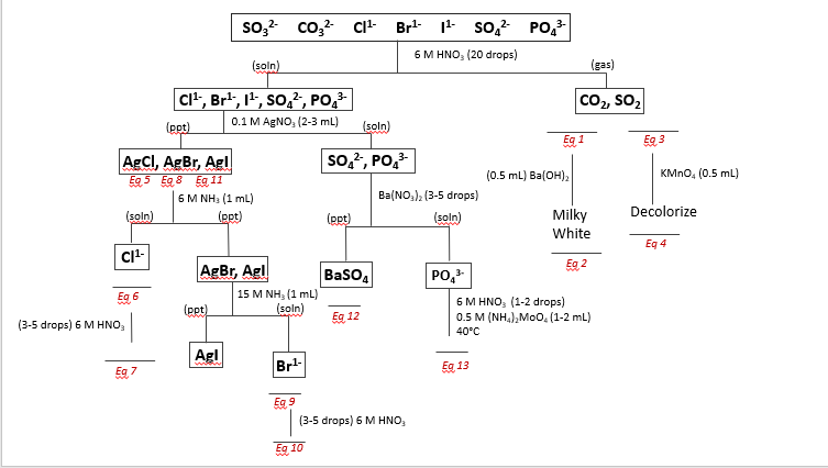 Solved SO32- C022 C1- Brl- 11- SO PO23- 6 M HNO3 (20 drops) | Chegg.com