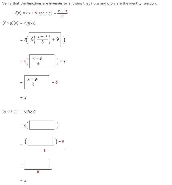 Solved Verify that the functions are inverses by showing | Chegg.com