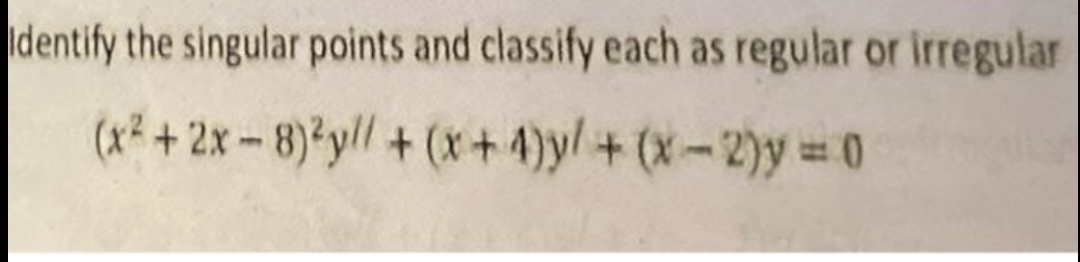 Solved Identify the singular points and classify each as | Chegg.com