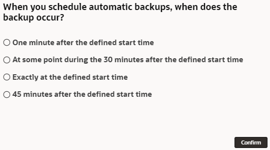 Solved When you schedule automatic backups, when does the | Chegg.com