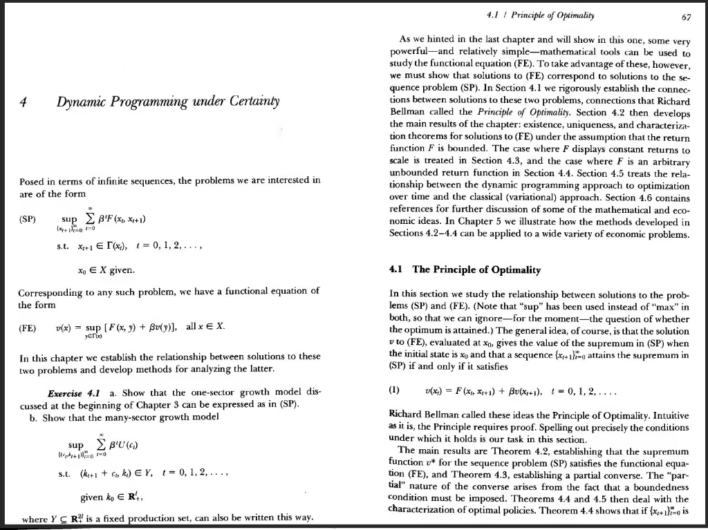 PRINCIPLE OF OPTIMALITY: SOLVE EXERCISE 4.7 SHOWN | Chegg.com