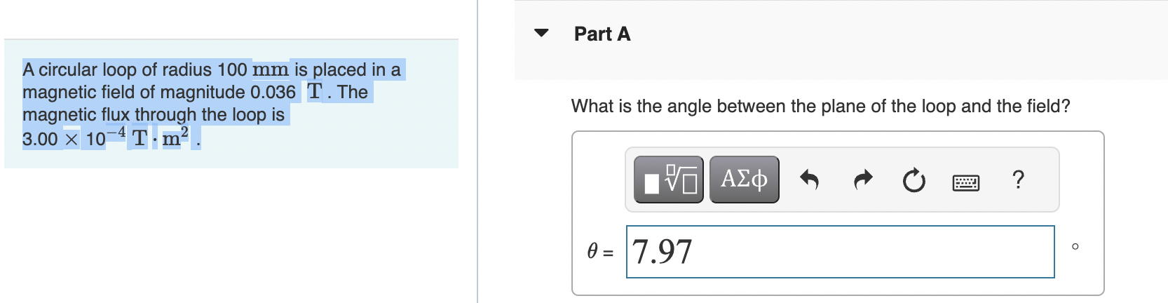 Solved A circular loop of radius 100 mm is placed in a | Chegg.com