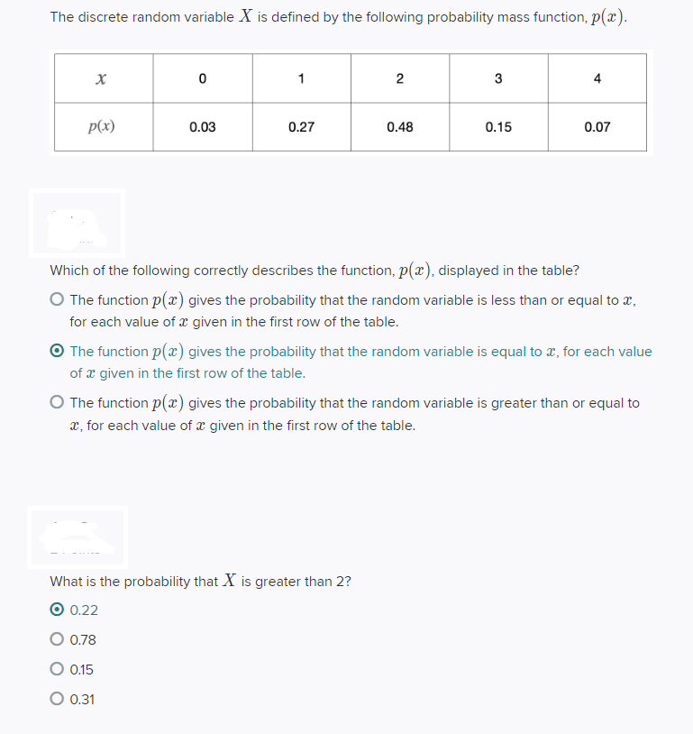 Solved The discrete random variable X is defined by the | Chegg.com