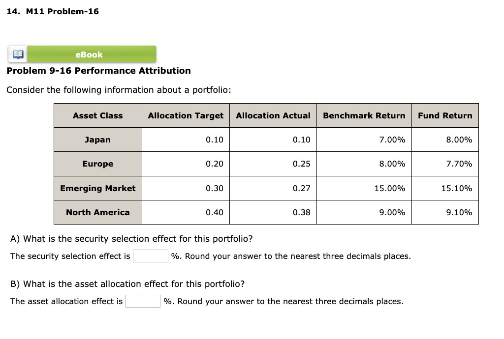 Solved M11 ﻿Problem-16Problem 9-16 ﻿Performance | Chegg.com