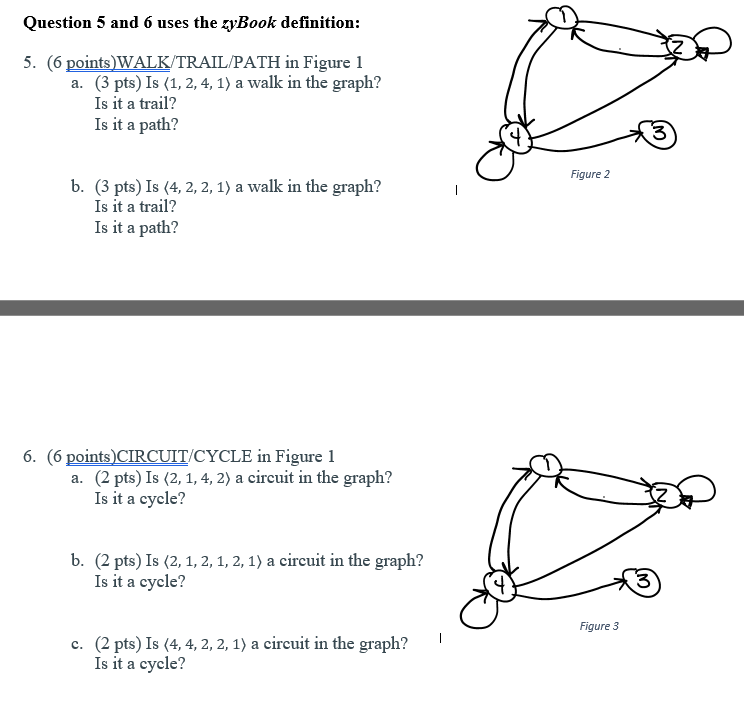 Solved Question 5 and 6 uses the zyBook definition: 5. (6 | Chegg.com