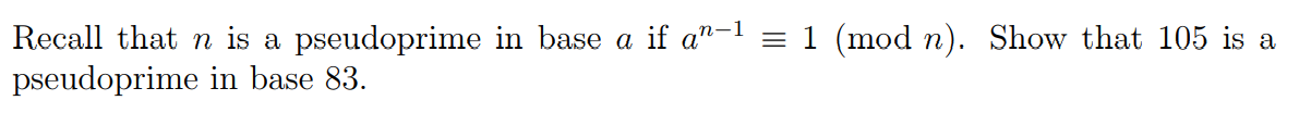 Solved Show the congruence modulo 3, 5, and 7 in order to | Chegg.com