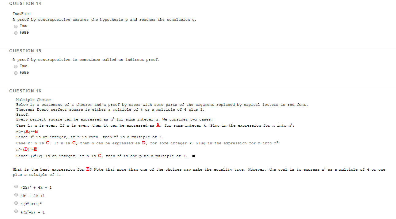 Solved QUESTION 1 True/False Determine whether the statement | Chegg.com