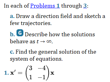 Solved In each of Problems 1 through 3 : a. Draw a direction | Chegg.com