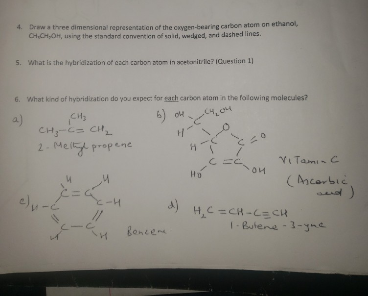 Solved 4. Draw a three dimensional representation of the | Chegg.com
