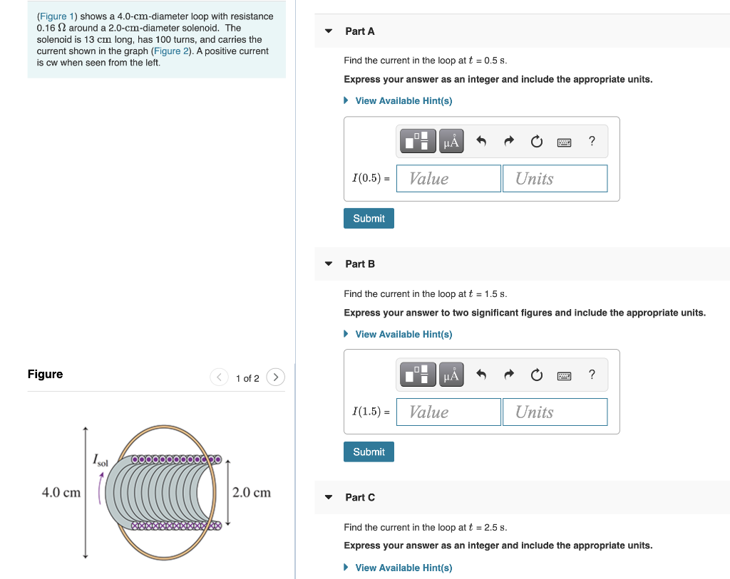 Solved Part A (Figure 1) shows a 4.0-cm-diameter loop with | Chegg.com
