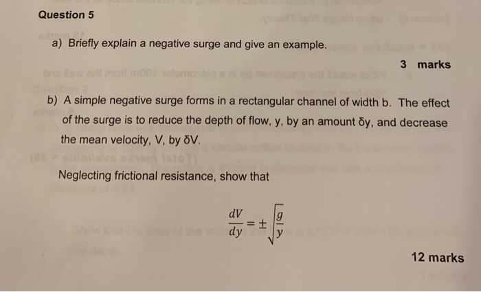 Solved Question 5 a) Briefly explain a negative surge and | Chegg.com