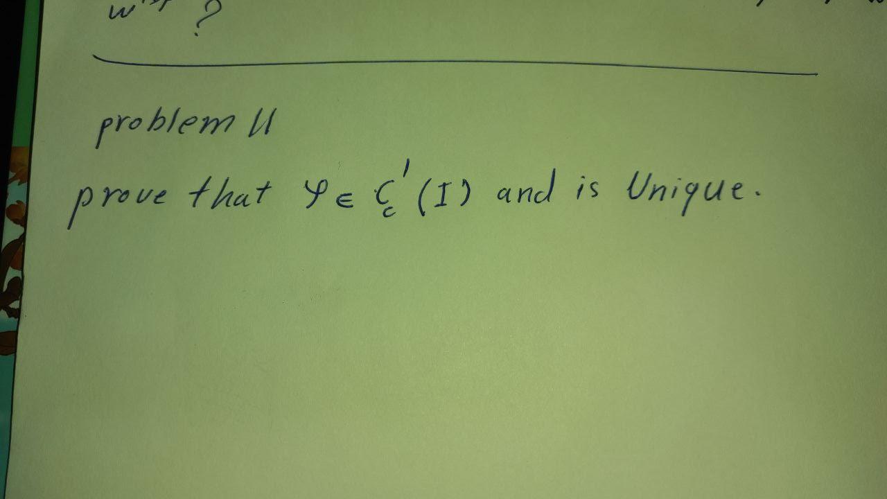 problem u prove that ye¢ (I) and is Unique. | Chegg.com