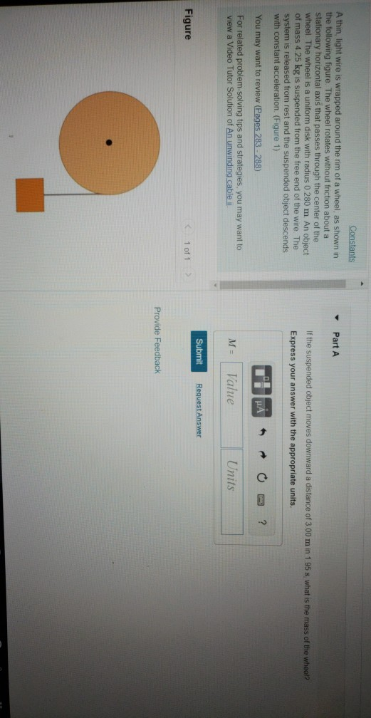 Solved Constants Part A A thin, light wire is wrapped around | Chegg.com