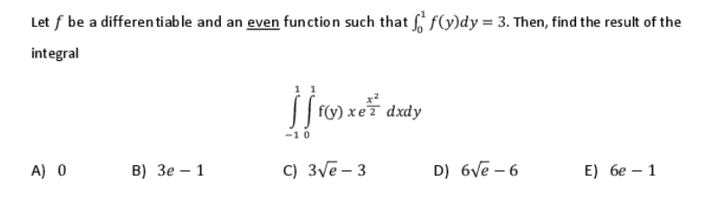 Solved Let f be a differentiable and an even function such | Chegg.com