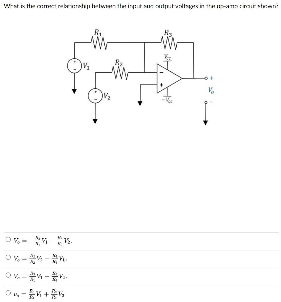 Solved What Is The Correct Relationship Between The Input 