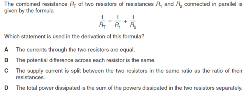 Solved The combined resistance Rt of two resistors of | Chegg.com