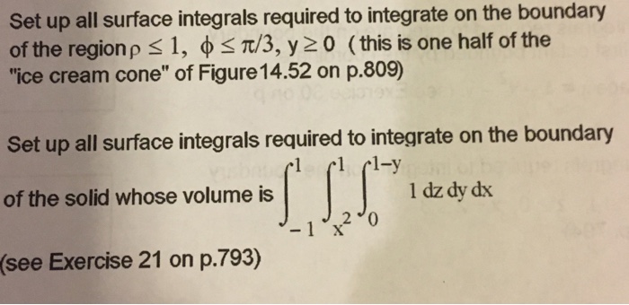 Solved Set up all surface integrals required to integrate on | Chegg.com