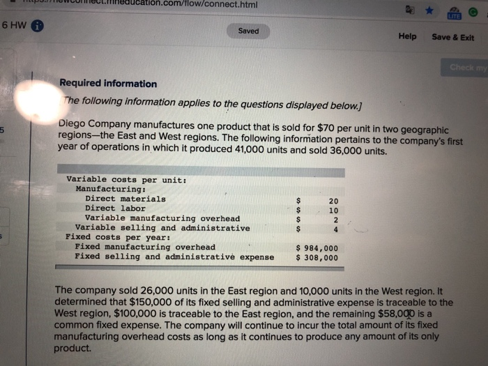 Solved DmewCunect.mHeducatión.com/flow/connect.html Saved | Chegg.com