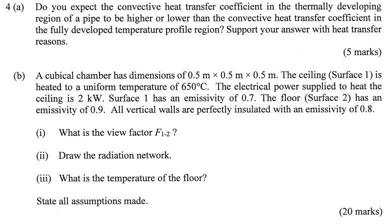 Solved (a) Do you expect the convective heat transfer | Chegg.com