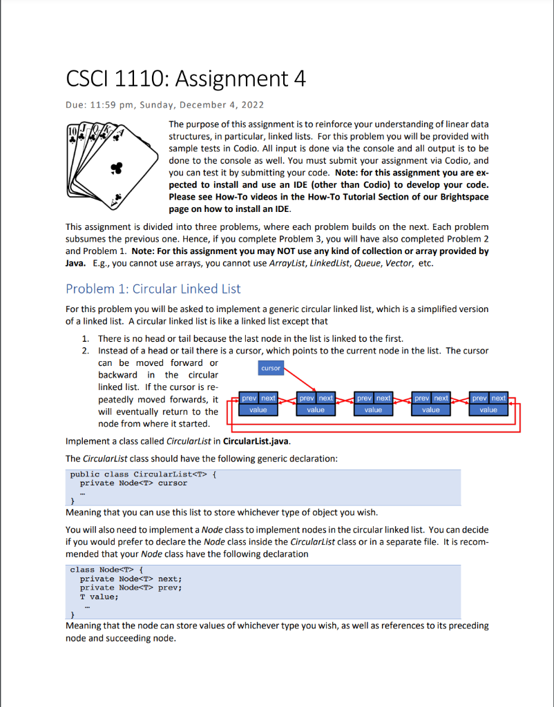 Solved CSCl 1110: Assignment 4 Due: 11:59 pm, Sunday, | Chegg.com
