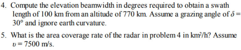 Solved 4. Compute the elevation beamwidth in degrees | Chegg.com