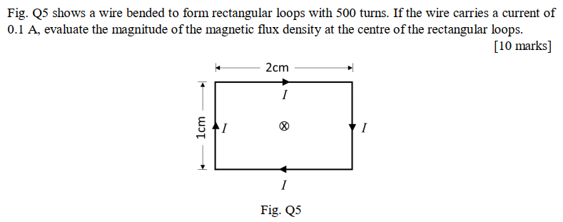 Solved Fig. Q5 shows a wire bended to form rectangular loops | Chegg.com