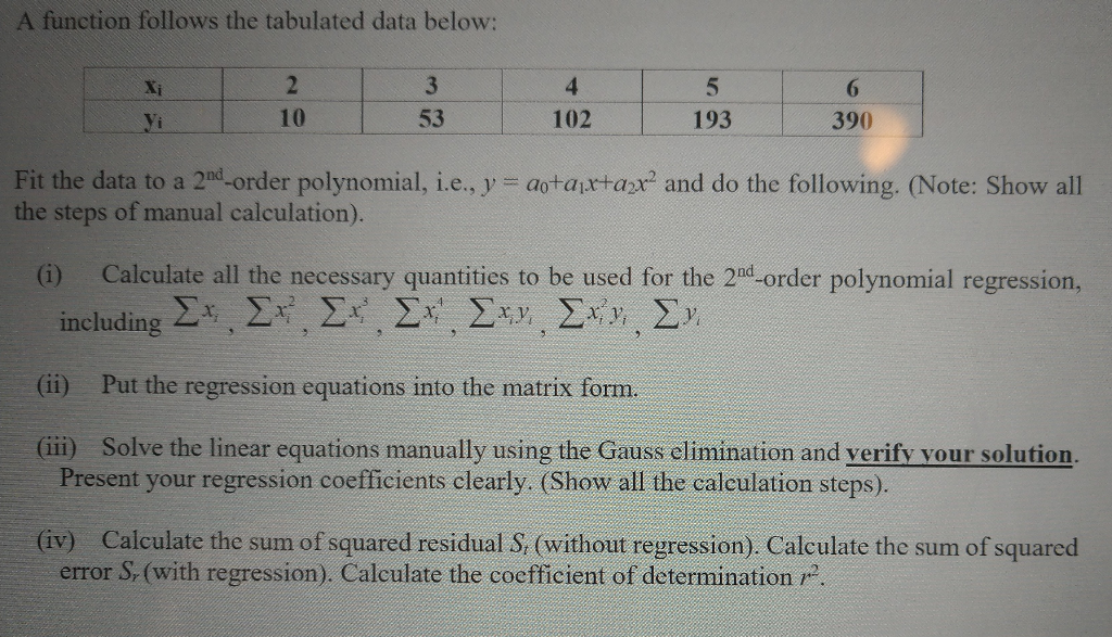 A function follows the tabulated data below: T 2 3 4 | Chegg.com