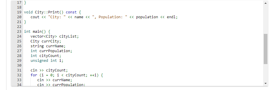 Solved The program first reads integer cityCount from input, | Chegg.com