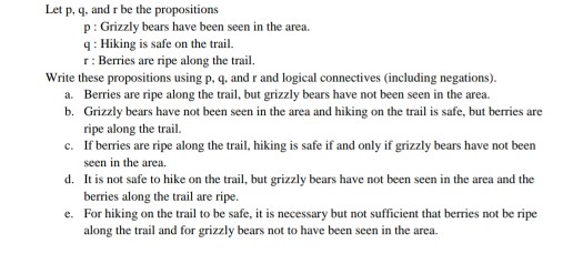 Solved Let p, q, and r be the propositions p: Grizzly bears | Chegg.com