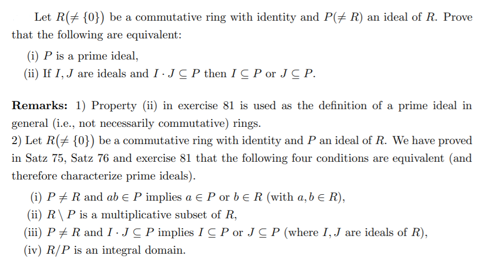 Solved Let R(+ {0}) be a commutative ring with identity and | Chegg.com