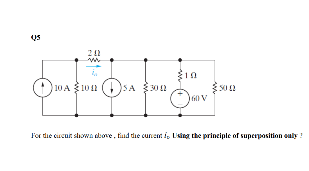 Solved For the circuit shown above, find the current io | Chegg.com
