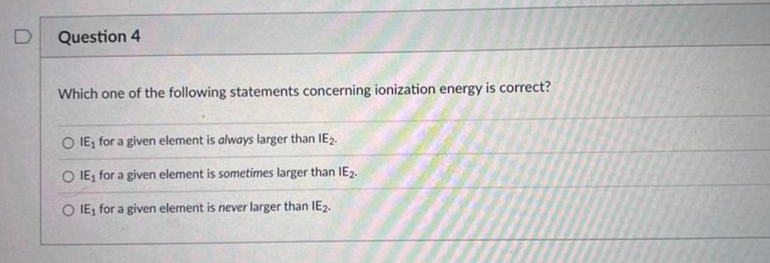 Solved Which one of the following statements concerning | Chegg.com