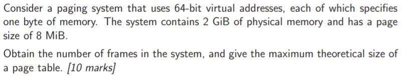 Solved Consider a paging system that uses 64-bit virtual | Chegg.com