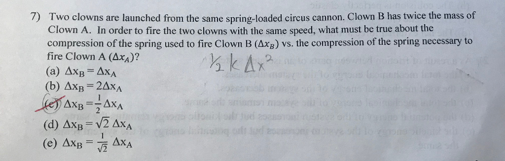 Solved Two clowns are launched from the same spring-loaded | Chegg.com