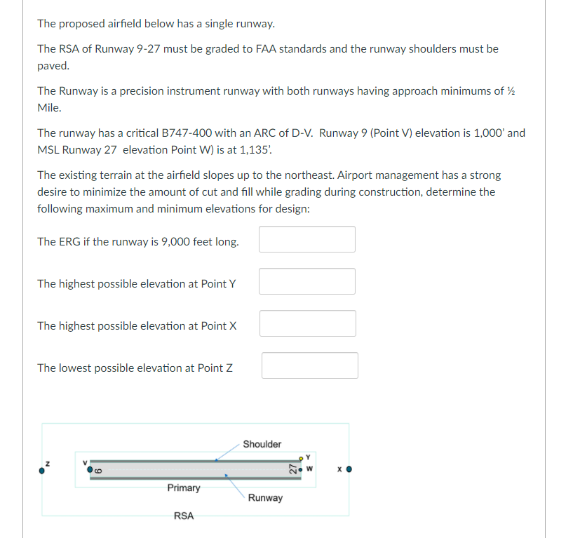 The proposed airfield below has a single runway. The | Chegg.com