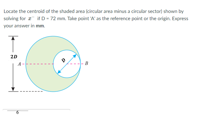 Solved Locate the centroid of the shaded area (circular area | Chegg.com