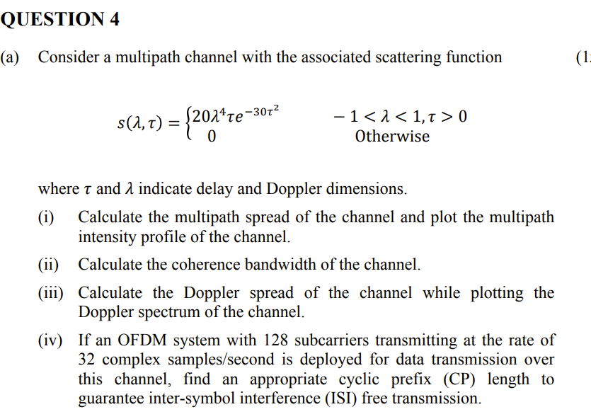 Solved Consider a multipath channel with the associated | Chegg.com