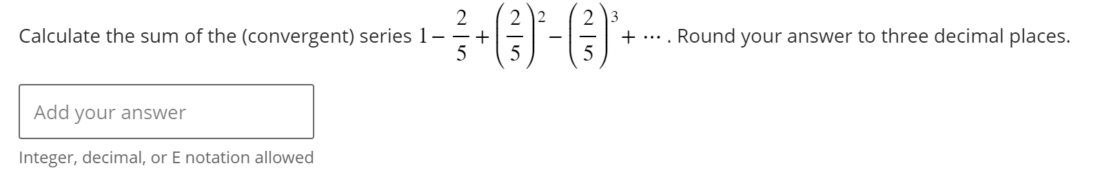 Solved Calculate the sum of the (convergent) ﻿series | Chegg.com