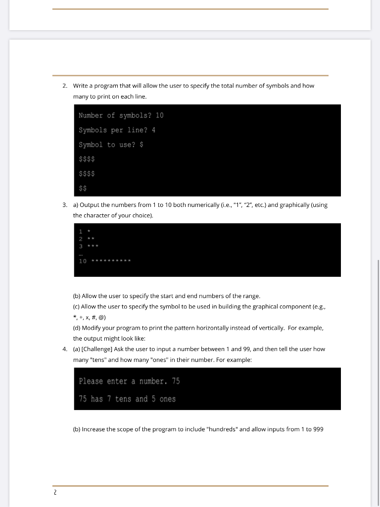 Solved Exercises 1. a. Output the times-tables (from 1 to | Chegg.com