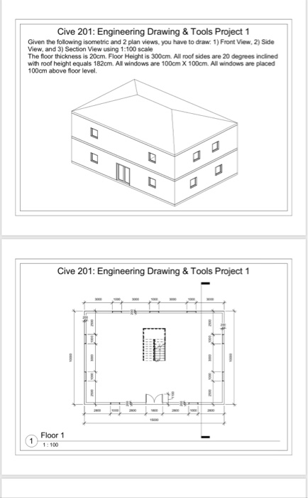 Solved Cive 201: Engineering Drawing & Tools Project 1 Given | Chegg.com