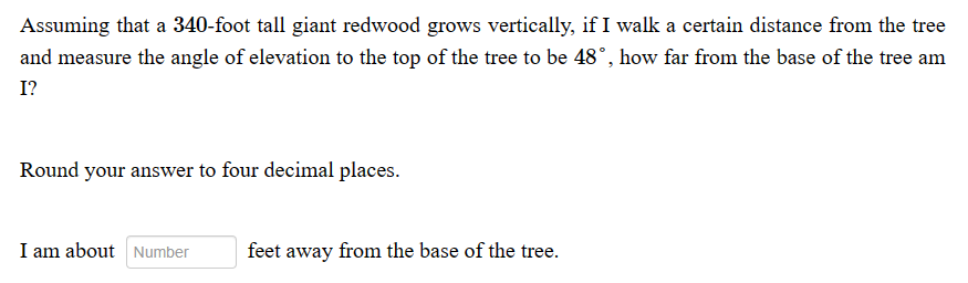 Solved Assuming that a 340 -foot tall giant redwood grows | Chegg.com