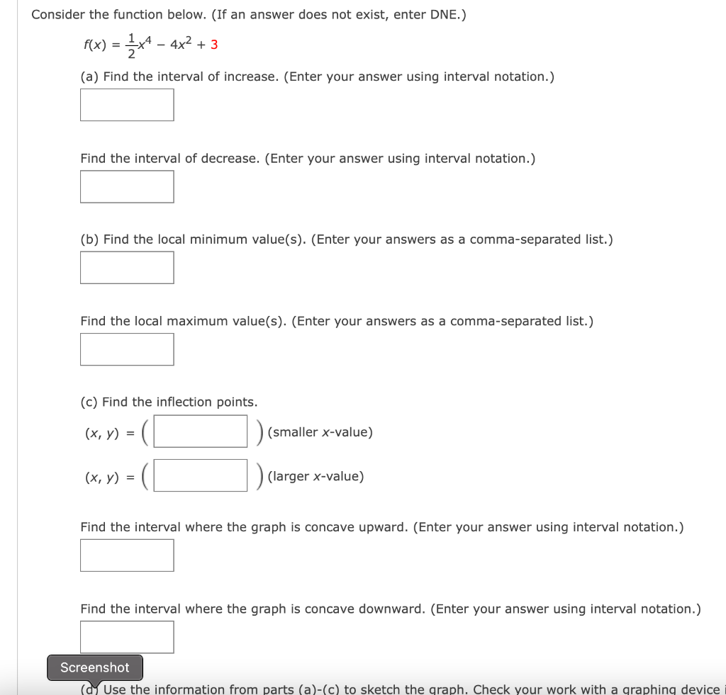 Solved Consider The Function Below If An Answer Does Not Chegg