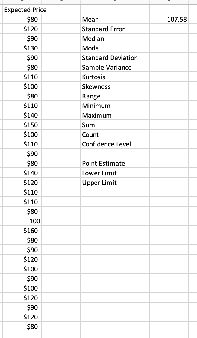 Using the data in the spread sheet please help solve | Chegg.com